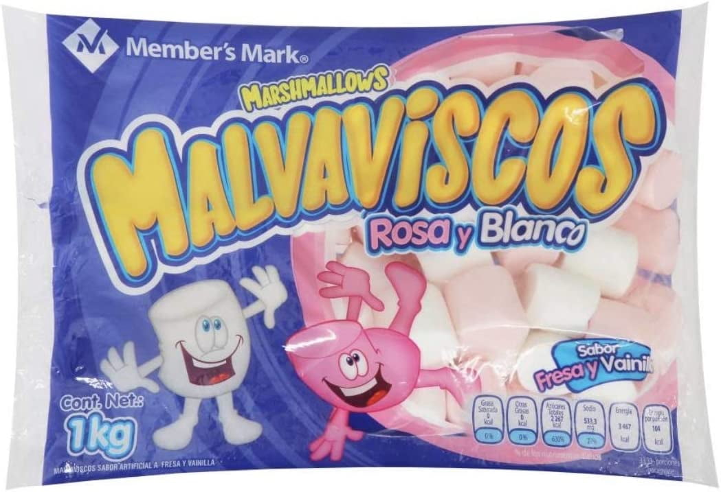 DULCES MALVAVISCOS BOMBONES MEMBER'S MARK FRESA Y VAINILLA BOLSA GRANDE ...