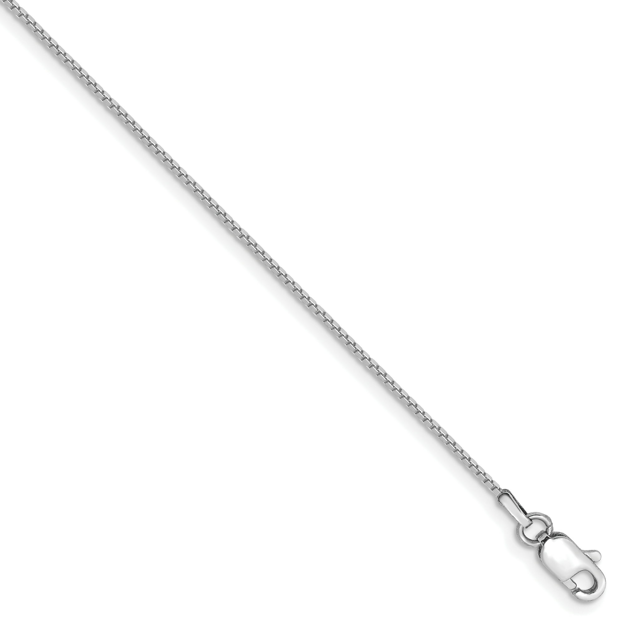 Click here for Saris And Things 10k White Gold .90mm Box Chain 9... prices