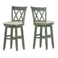 Weston Home Sheena Double X Back Bar Height Wood Swivel Stool, Antique ...