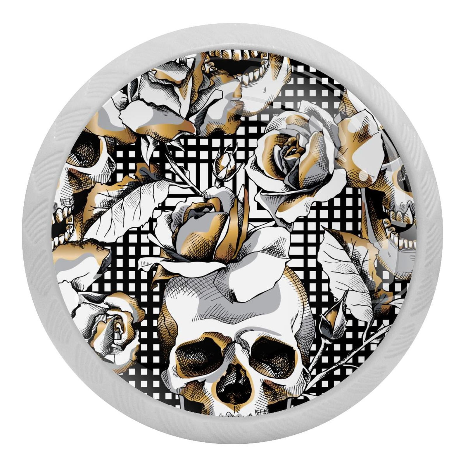 4PCS Round Skull Cabinet Fluorescence Knob Glowing in the Dark ...