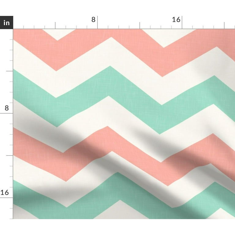 Mint And Coral Chevron