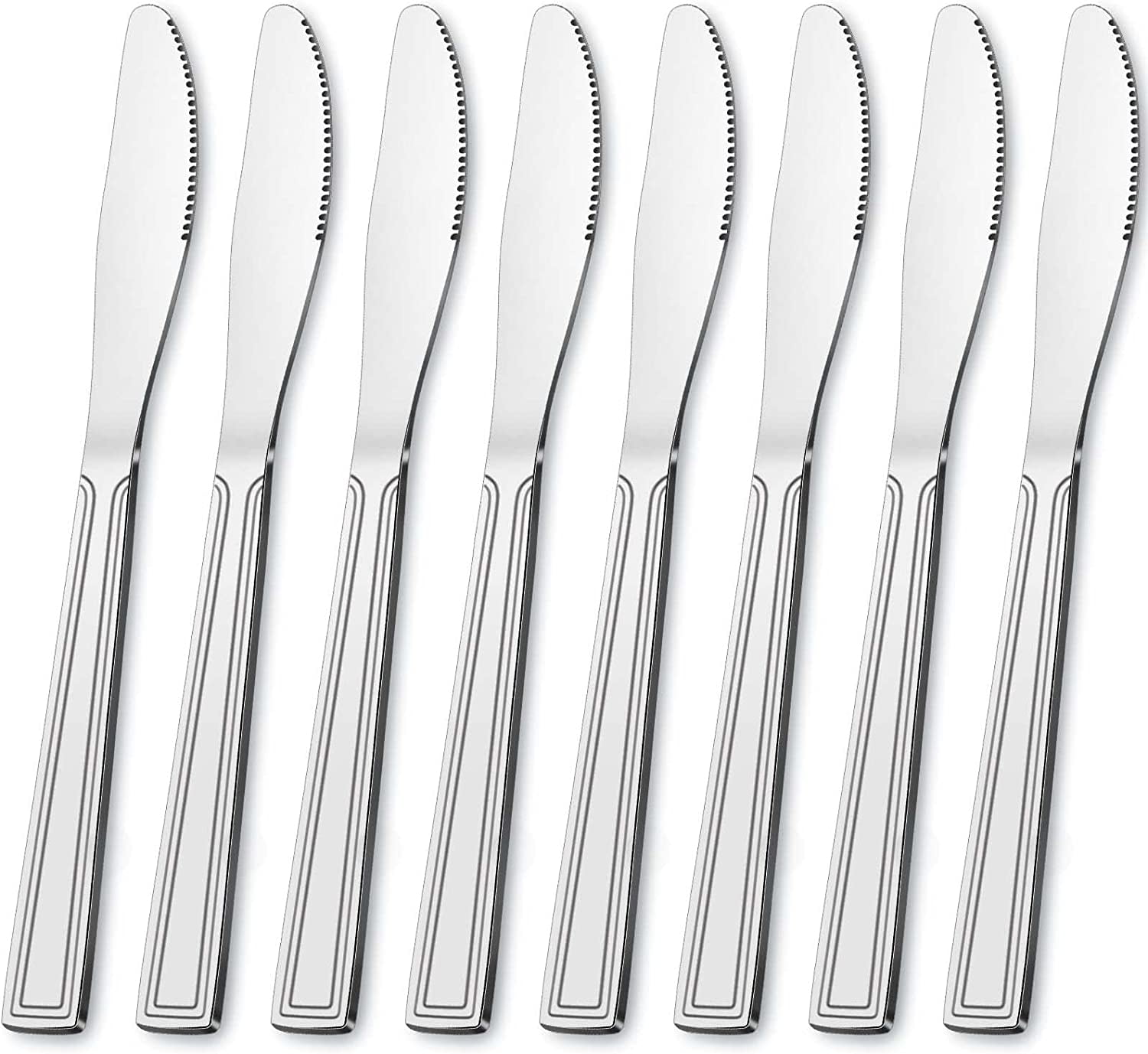 Bestdin Dinner Knife Set, 24 Pieces Kitchen Knives, Texture Design ...