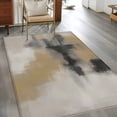Brown Black Graffiti Runner Rug Non Slip 2.7x5 Abstract Oil Painting ...