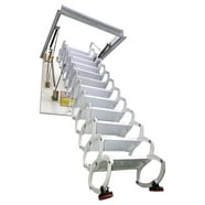INTBUYING Hidden Loft Folding Ladder Side-Mounted Black Al-mg Alloy ...