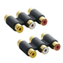 Pack of 2 Gold Plated 3 RCA Female to Female Coupler Adapters for Audio ...