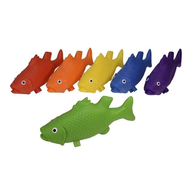Sportime 2001833 Rubberlike Fish, Assorted Color - Set of 6 - Walmart.com