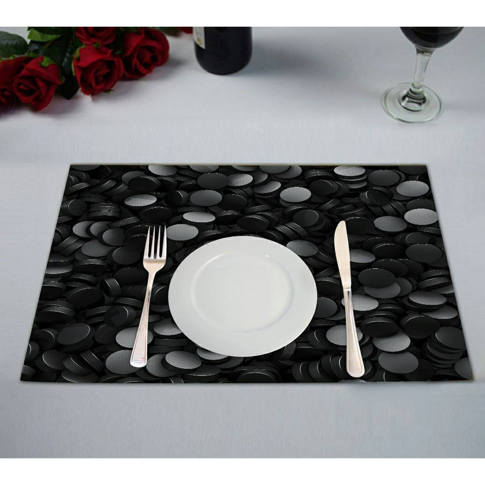 Click here for Erehome Hockey Pucks Placemat Table Mat Cup Mat 12... prices
