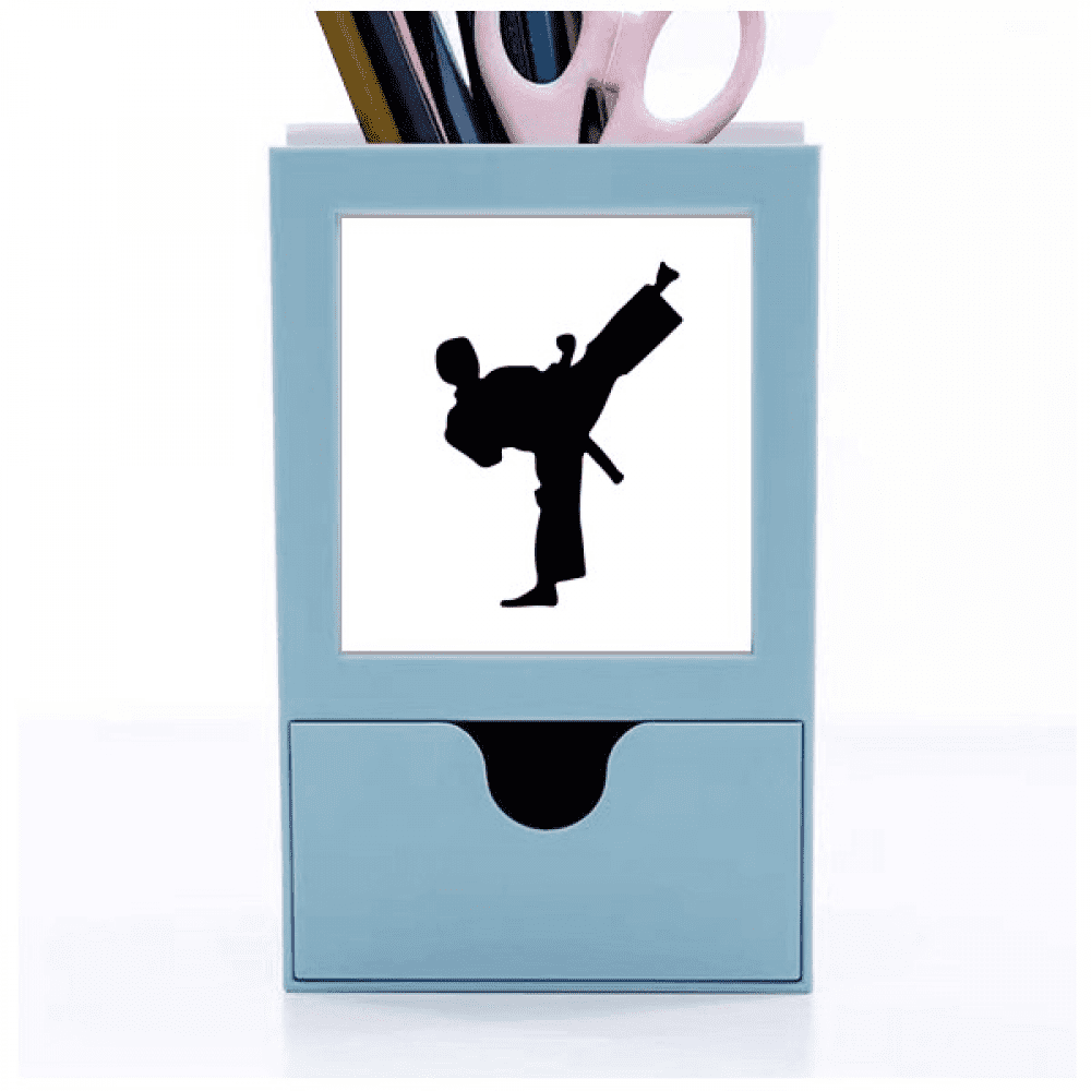 Japanese Taekwondo Outline Martial Desk Supplies Organizer Pen Holder ...