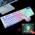 Gaming Keyboard and Mouse Combo Set With Mouse Pad Rainbow Color ...