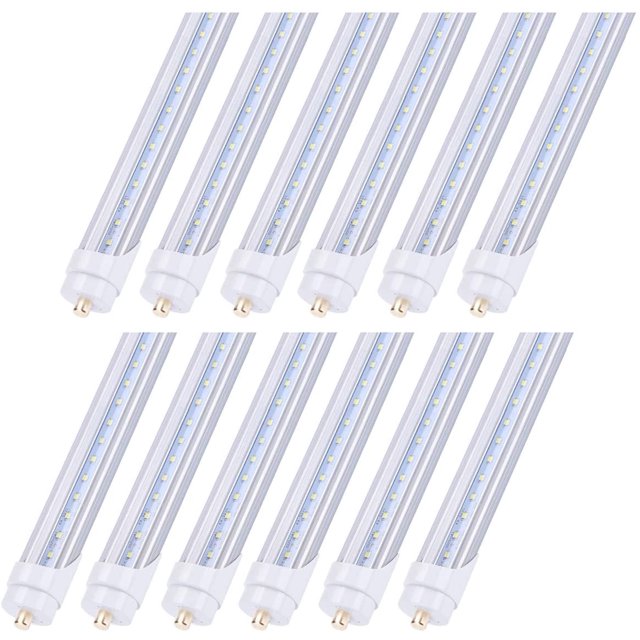 T8 8ft Led Light Tube 5000k Single Pin Clear 45W Dual-Ended Power ...