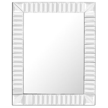Square Wall Mirror with Layered Panel Silver - Walmart.com