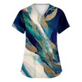 Stralyhd Womens Scrubs Short Sleeve V Neck Vivid Oil Brush Print Multi ...