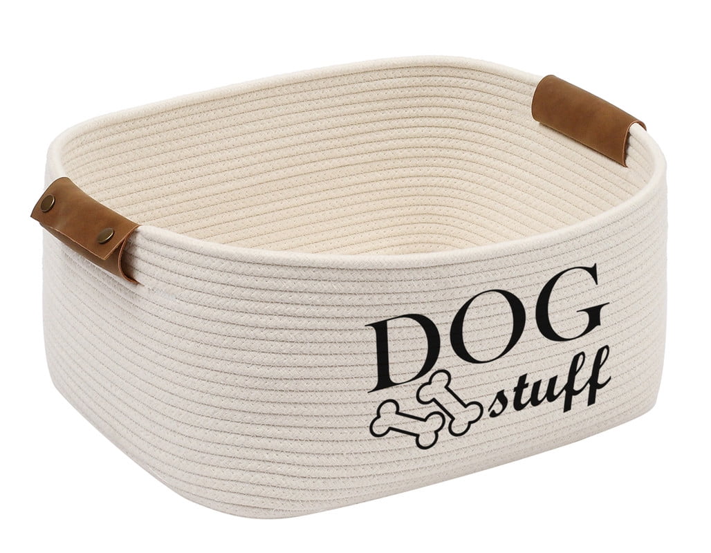 Brabtod Square Dog toy basket storage Cotton Rope Storage Basket Pet ...