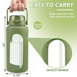 ANTSHARE 64oz Glass Water Bottles with Straw and Handle Lid, Silicone ...