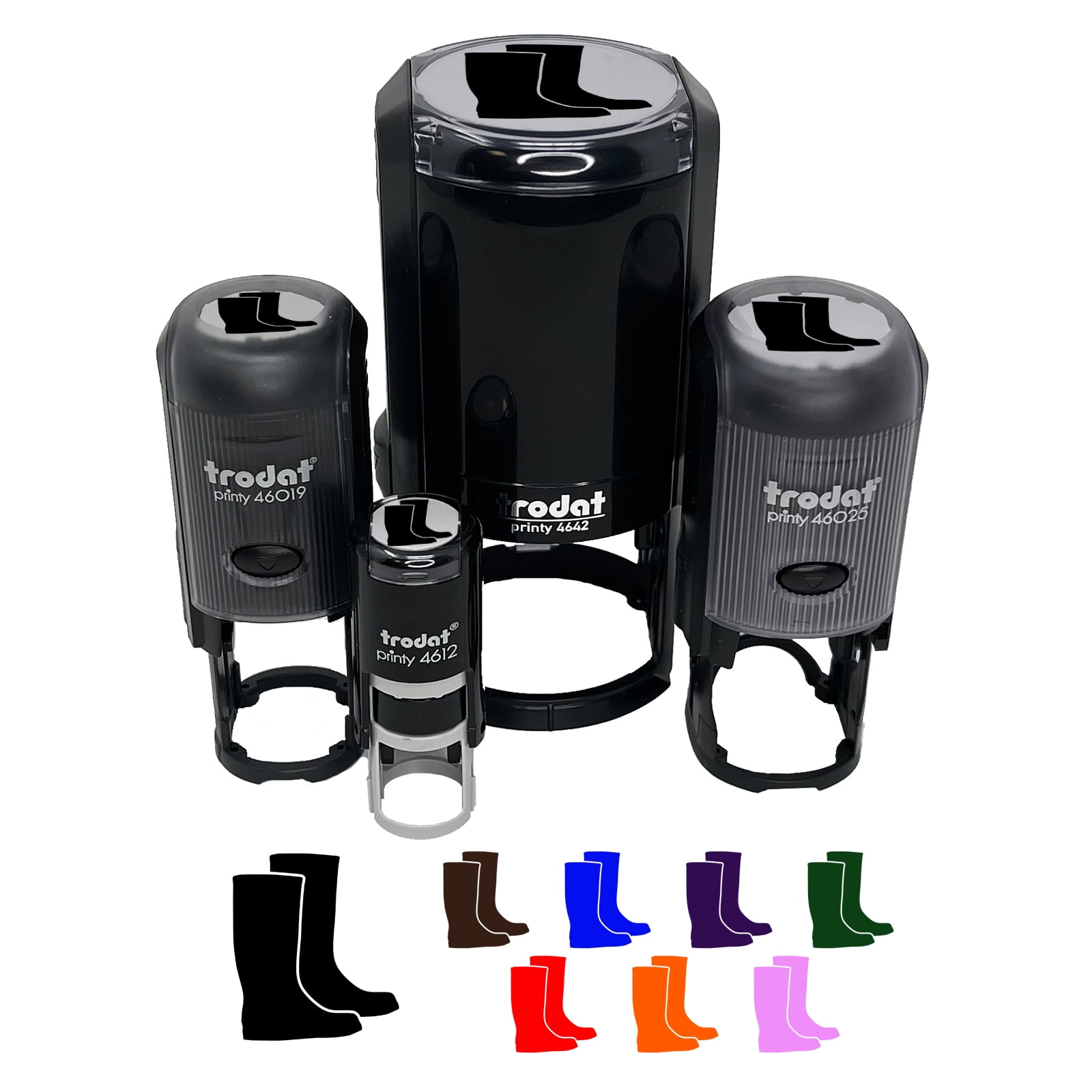 Rain Boots Solid Self-Inking Rubber Stamp Ink Stamper - Pink Ink ...