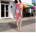 DIXRUYEE Womens Dresses Loose Neck Sleeveless Oversize Football Pink ...