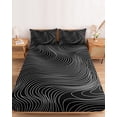 Twin XL Size Fitted Sheet Set - Black White Striped 2 Piece Bedding ...
