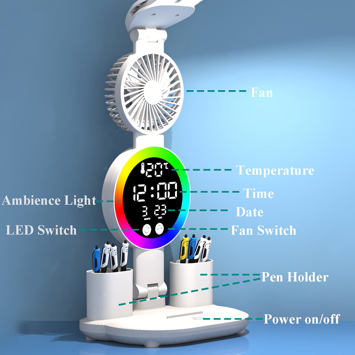 Click here for Unbranded Led Study Desk Lamp With 3-Speed Fan  Ta... prices