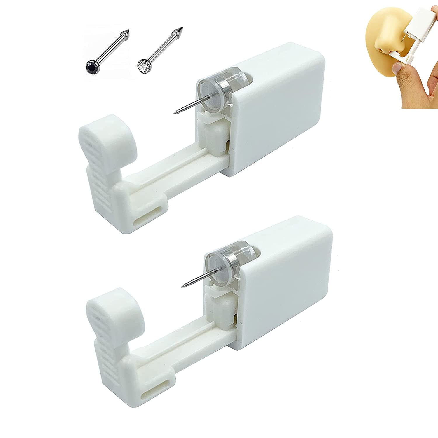 Nose Piercing Gun-Gchsss 2 Pack Nose Piercing Kit Disposable Self Nose ...