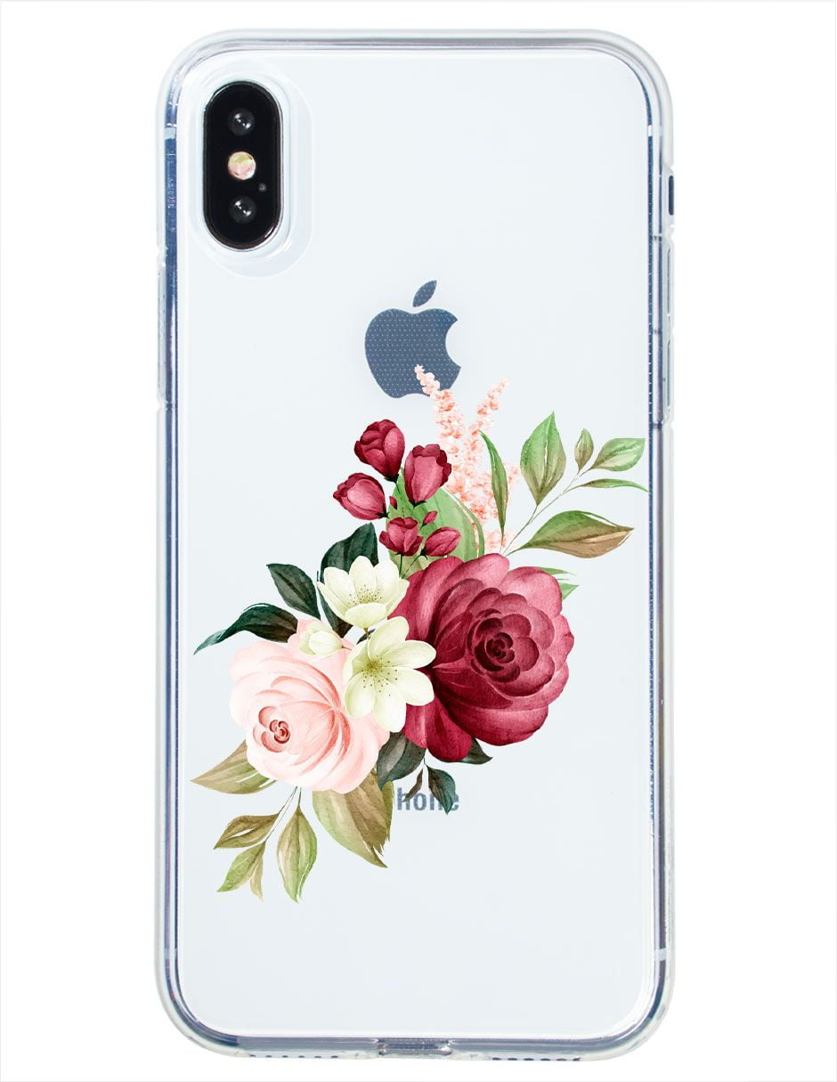 Funda Para iPhone X Flores Guinda, Uso Rudo, InstaCase Protector para iPhone X Antigolpes, Case ...