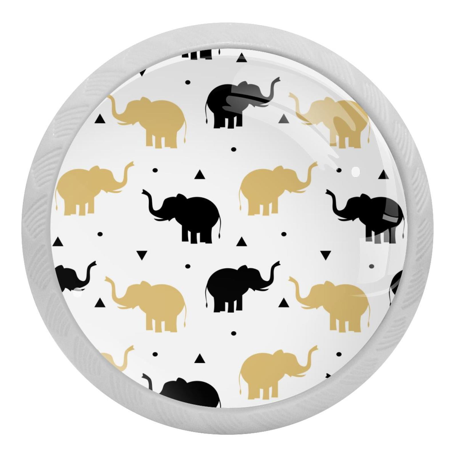 4PCS Round Elephant Cabinet Fluorescence Knob Glowing in the Dark ...