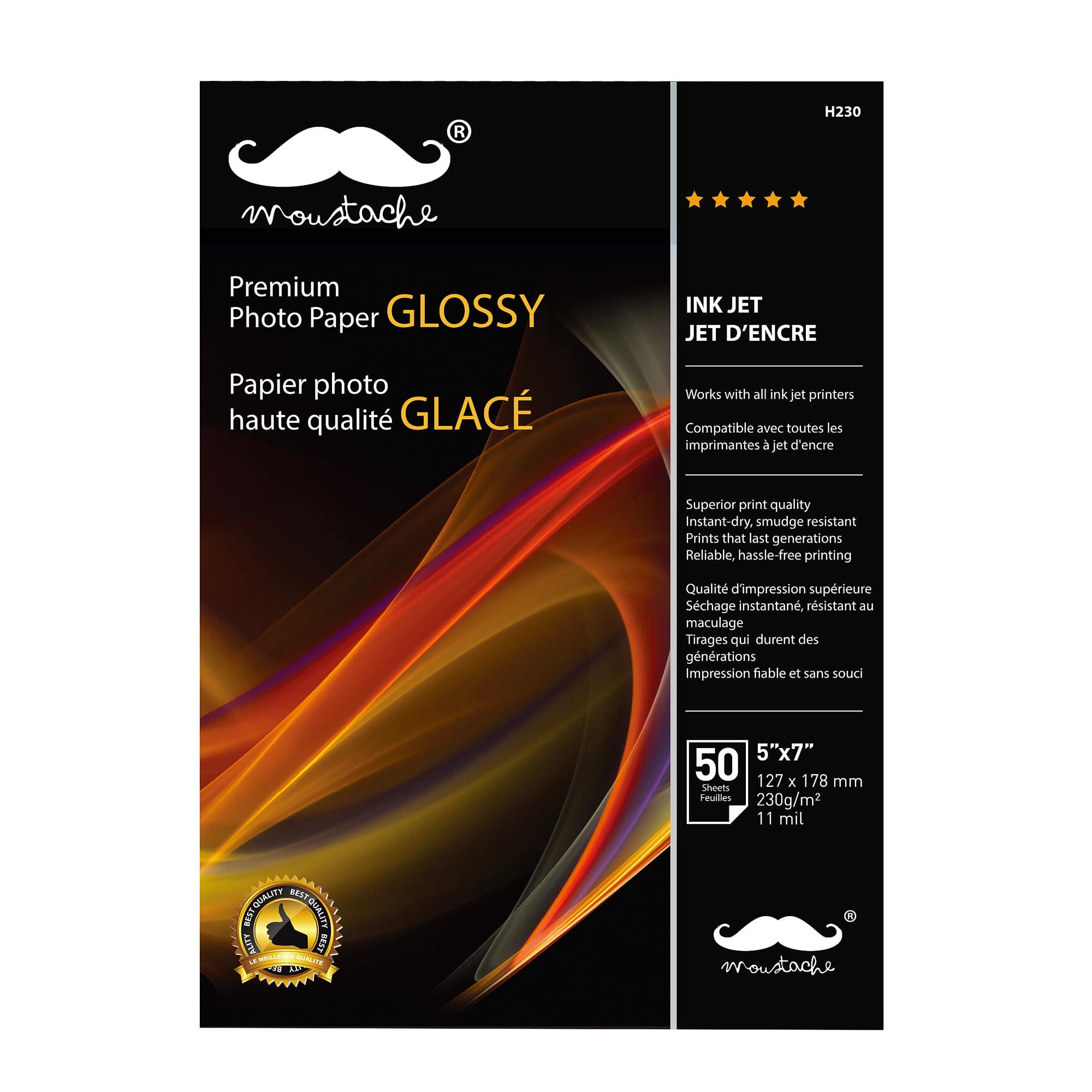 Click here for Moustache Glossy Inkjet Photo Paper  5 X 7  50 She... prices