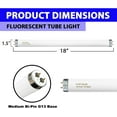 DAYI T12 15 Watt Fluorescent Bulb, 18 Inches F15T12/CW Straight ...