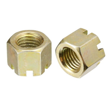Uxcell M12x1.75mm Hexagon Slotted Nut, Grade 6.8 304 Stainless Steel ...