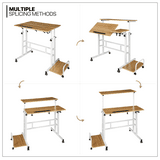 MoNiBloom Ergonomic Sit-Stand Desk, Adjustable Height, Rolling Laptop ...