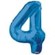 Giant Blue Number 4 Foil Balloon 34" - Walmart.com