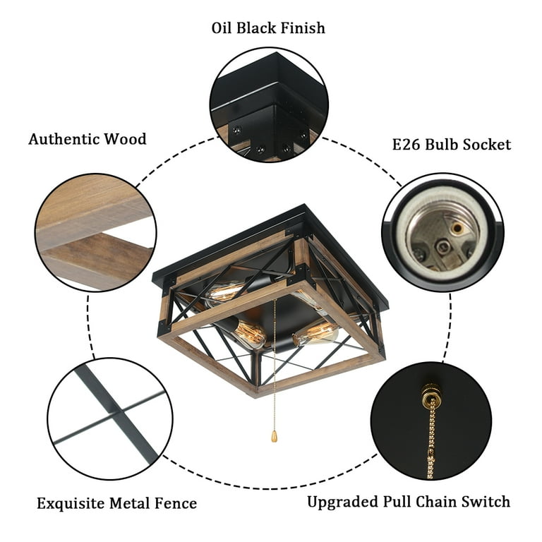 Square Ceiling Light Pull Switch | Shelly Lighting