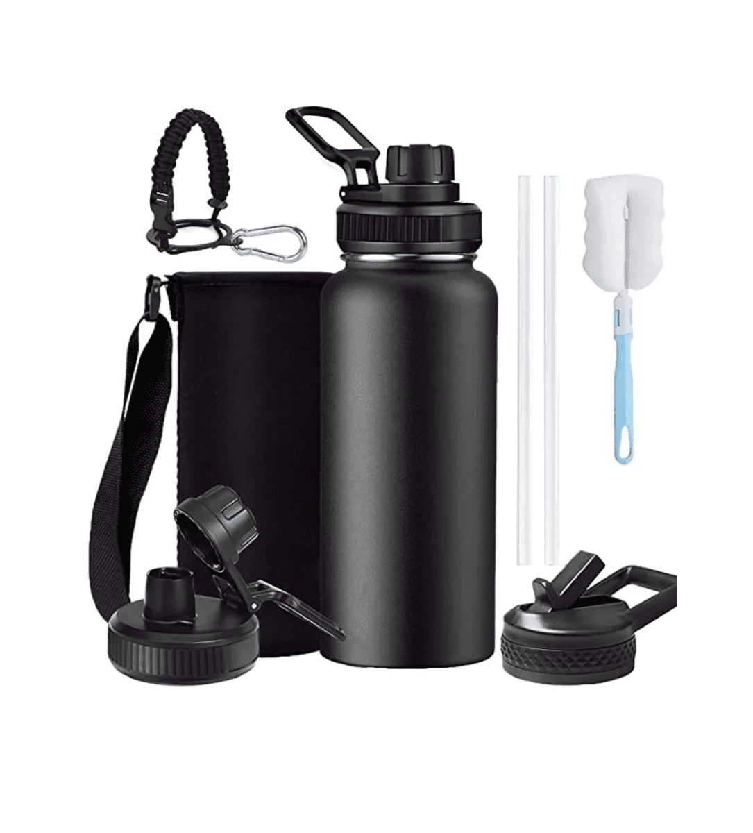 Botella De Agua De Acero Inox 950ml Doble Protección Negro | Bodega ...