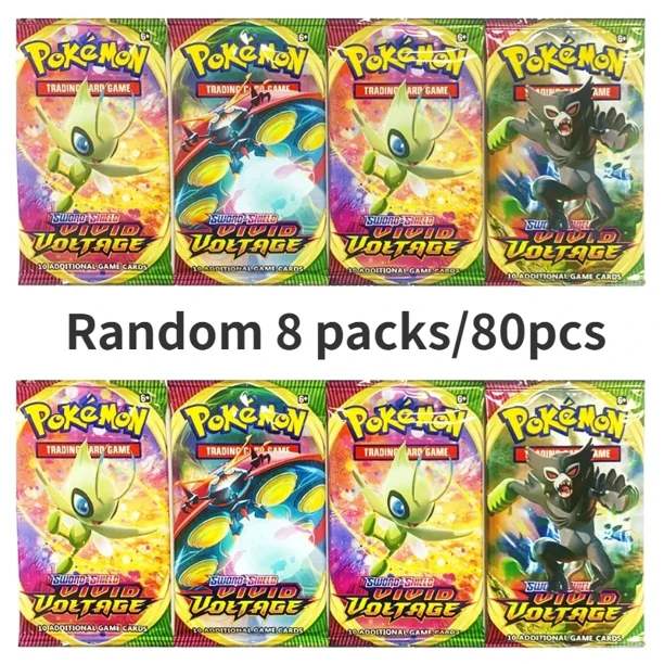 Cartas de Pokémon de 40/80 piezas al azar, caja de baraja de Pikachu ...