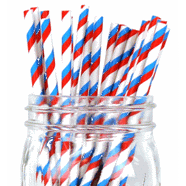 Just Artifacts 100pcs Decorative Striped Paper Straws (Striped, Light ...