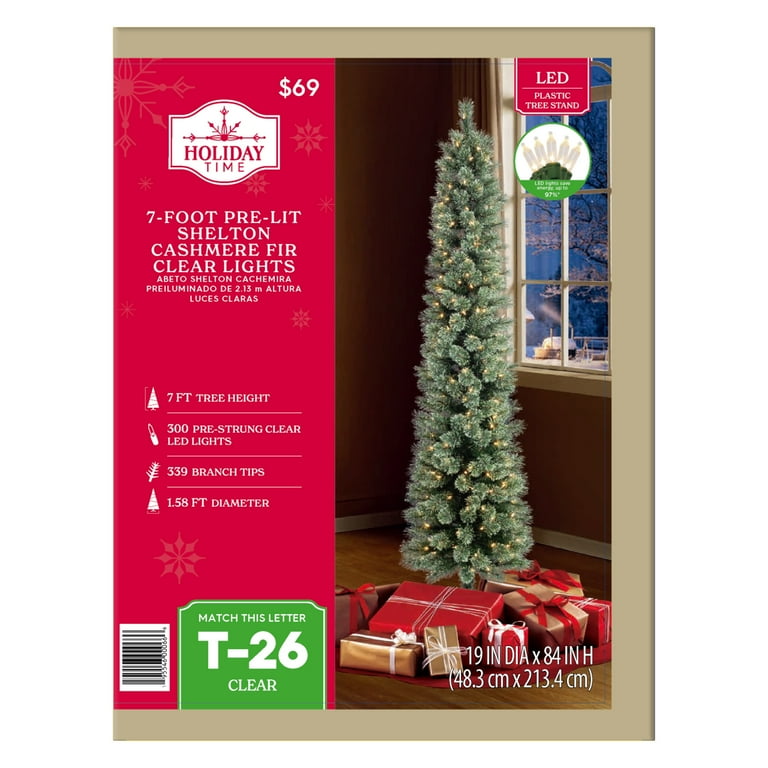 Walmart Pre Lit Pencil Christmas Tree Gymax 7 Ft Artificial PVC Slim