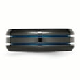 Titanium Black Ti w/Blue Anodized Grooves/Beveled Edge 8mm Band ...