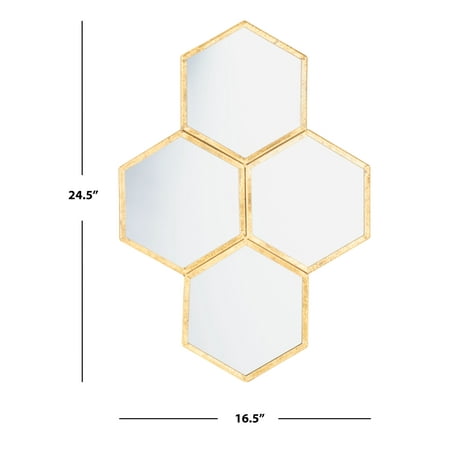 Safavieh Galen Classic Quatre Hexagon Mirror, Gold Foil - Walmart.com ...