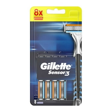 Gillette Sensor3 Razor Blade Refills for Men, 8 Count - Pivoting Head ...