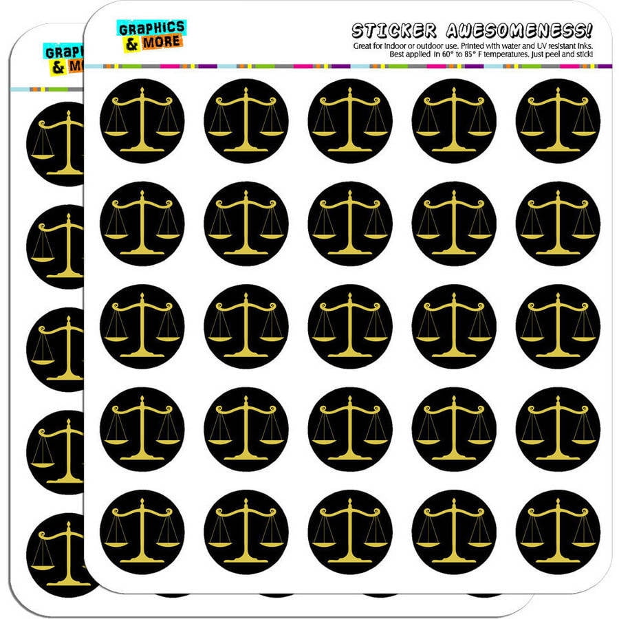 Balanced Scales of Justice Symbol Legal Lawyer Gold 50 1" Planner ...