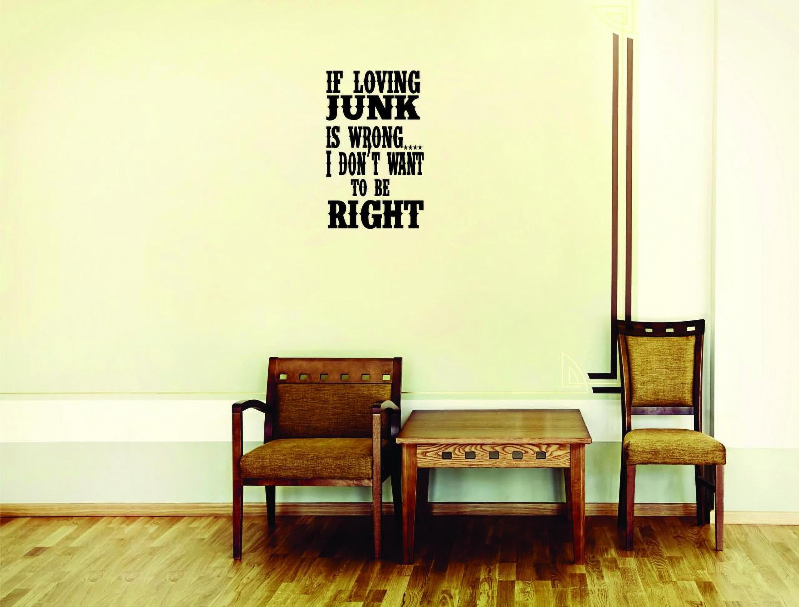 If Loving Junk Is Wrong Vinyl Wall Decal for Home - I Don’t Want To Be ...