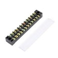 12 Position Barrier Block Terminal Strip Wire Connector TB1512L 600V15A ...