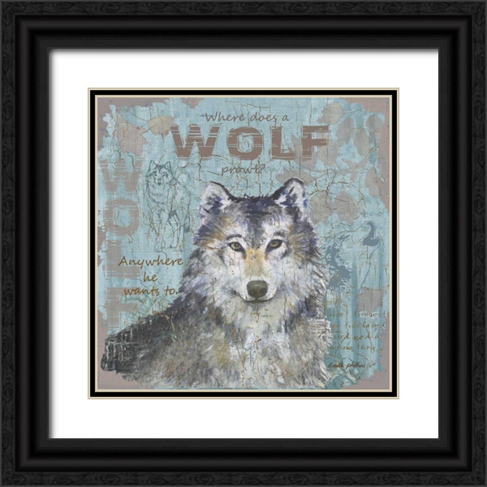 Phillips, Anita 15x15 Black Ornate Wood Framed with Double Matting ...