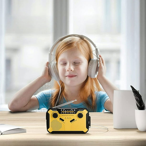 Radio con manivela solar Radio de emergencia multifuncional con ...