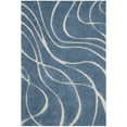 SAFAVIEH Florida Tamzen Abstract Shag Area Rug, Light Blue/Cream, 5' x ...