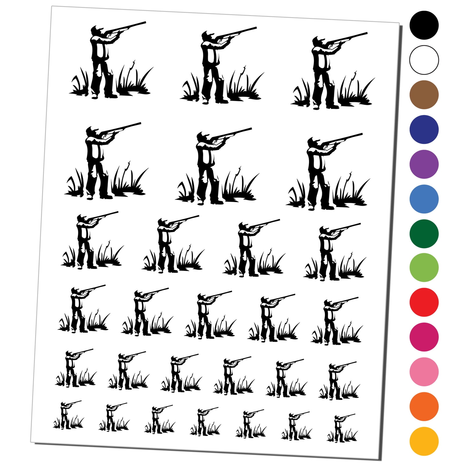 Duck Hunter with Hunting Rifle Water Resistant Temporary Tattoo Set ...