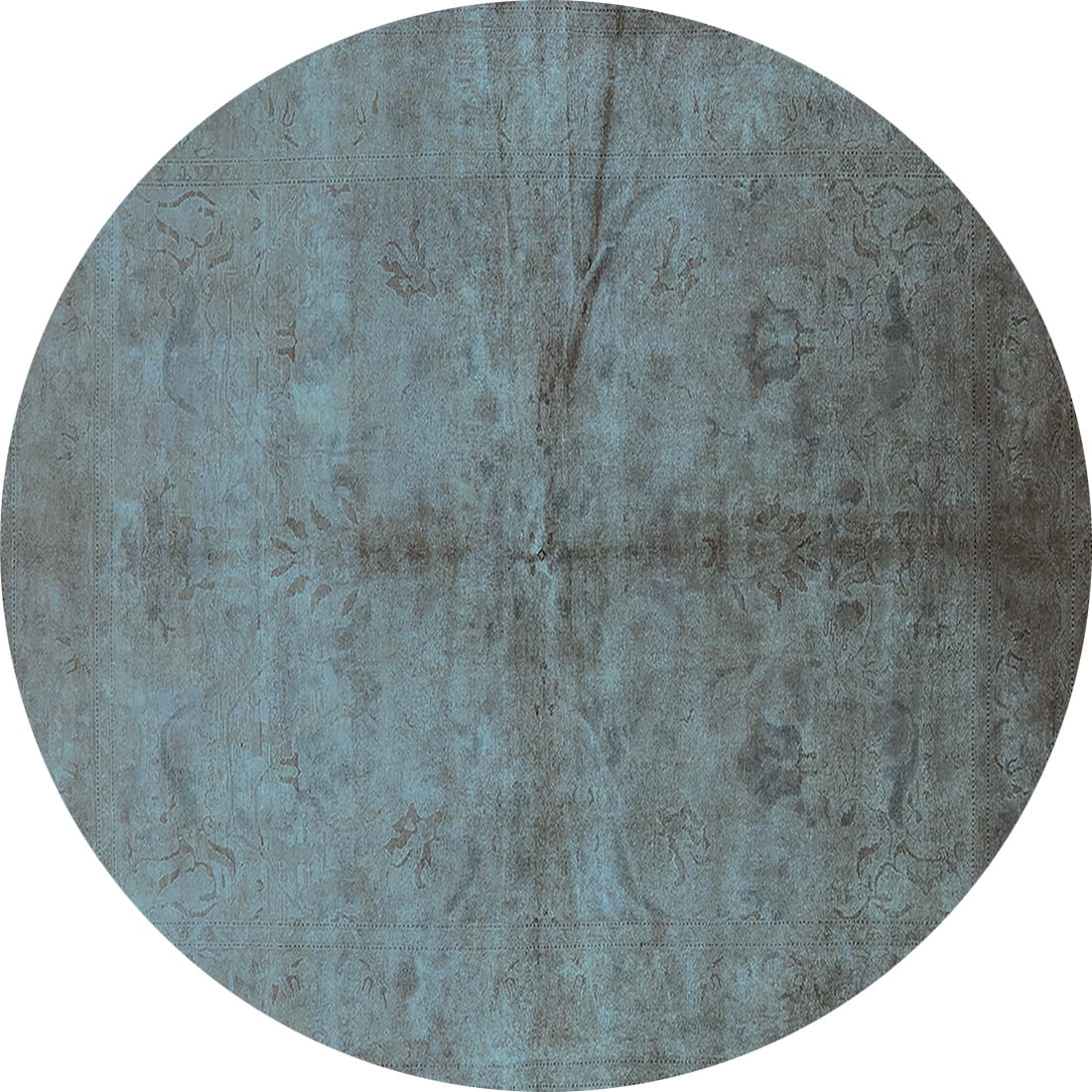 Ahgly Company Indoor Round Oriental Light Blue Industrial Area Rugs, 8 ...