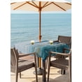 Blue Grey Oil Painting Square Outdoor Tablecloth with Umbrella Hole ...