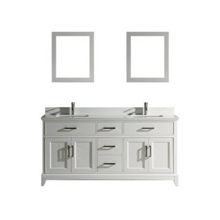 Horizon 72" Double Bathroom Vanity with Powder Blue Cabinet and ...
