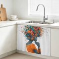 Black Woman Cabinet Curtains 28"W x 35L, African American Colorful Hair ...
