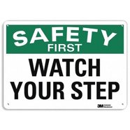 Lyle Safety First Sign,10 in x 14 in,Aluminum U7-1228-NA_14x10 ...